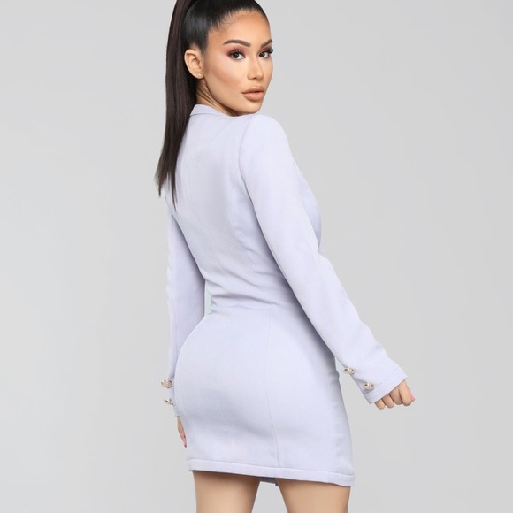 Fashion Nova | Dresses | Fashion Nova Basimah Blazer Dress In Lavender ...